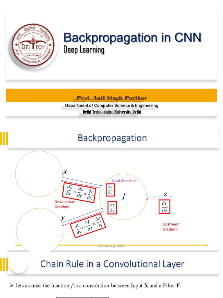 Backpropagation in CNN | PDF