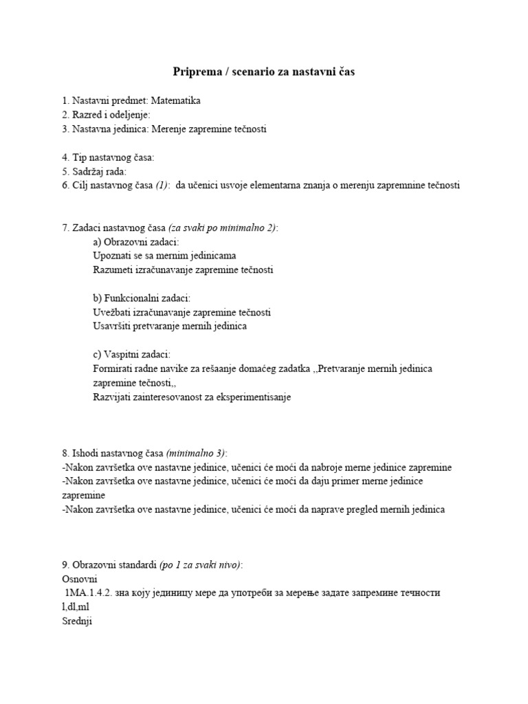 Priprema Za Čas | PDF