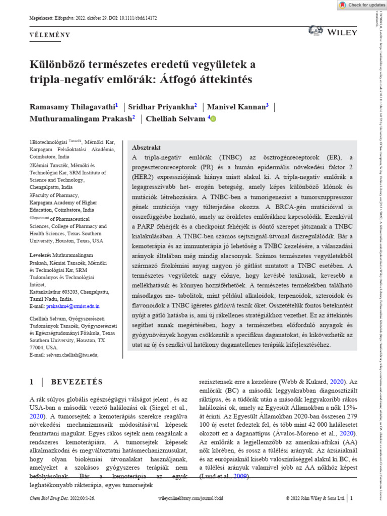 Chem Biol Drug Des - 2022 - Thilagavathi - Compounds from diverse ...