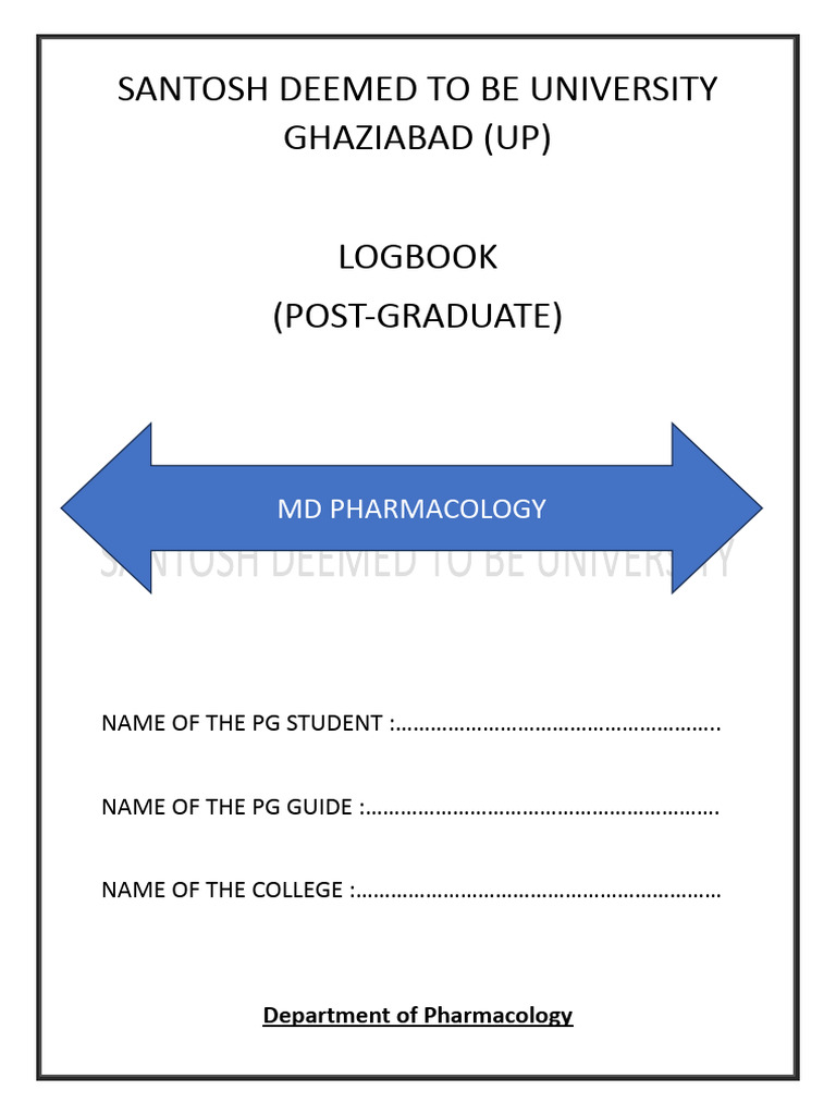 Log Book Format For Print | PDF | Pharmacology | Pharmacy