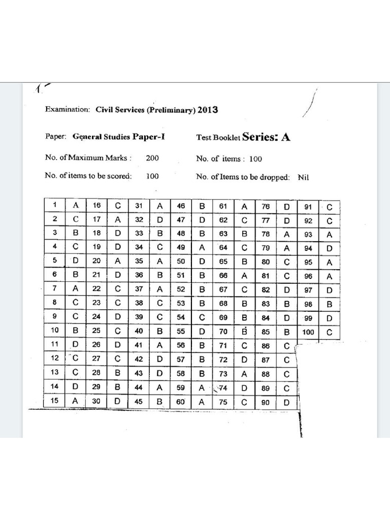GS Answer Key | PDF