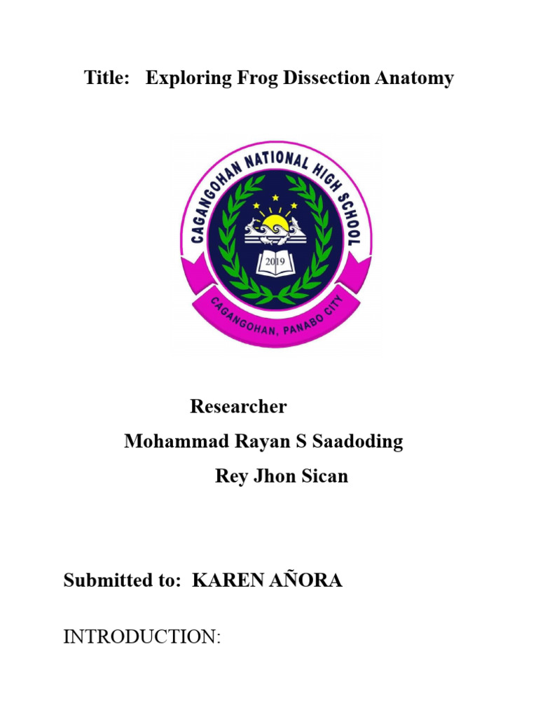 Research(Mohammad Rayan S Saadoding Rey Jhon scan) | PDF | Anatomy | Zoology