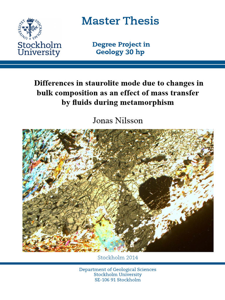 2014 Jonas-Nilsson Msc-Geology 30hp | PDF | Minerals | Rock (Geology)