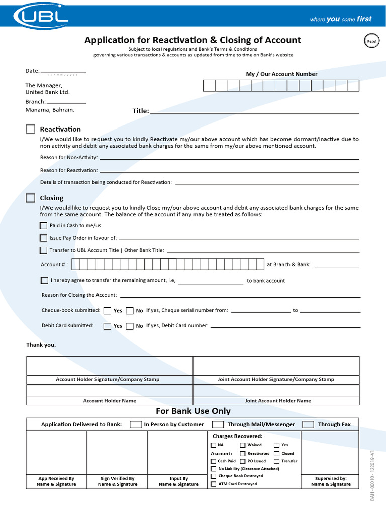 Account Closure Form | PDF | Banks | Cheque