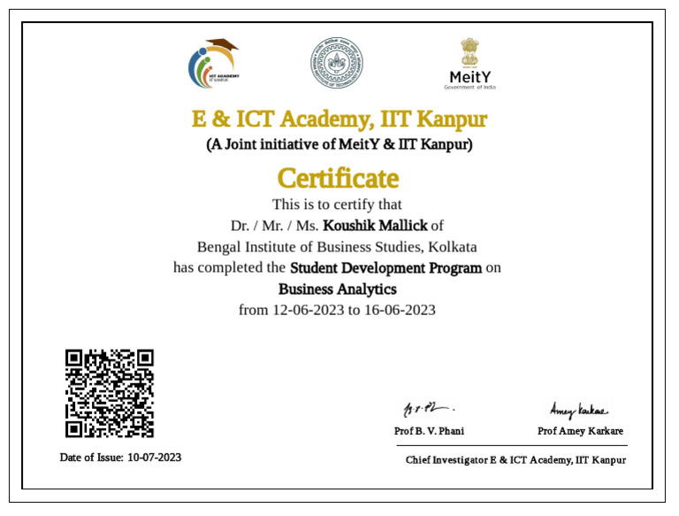 CourseCertificate - IFACET IITK | PDF | Business | Computers