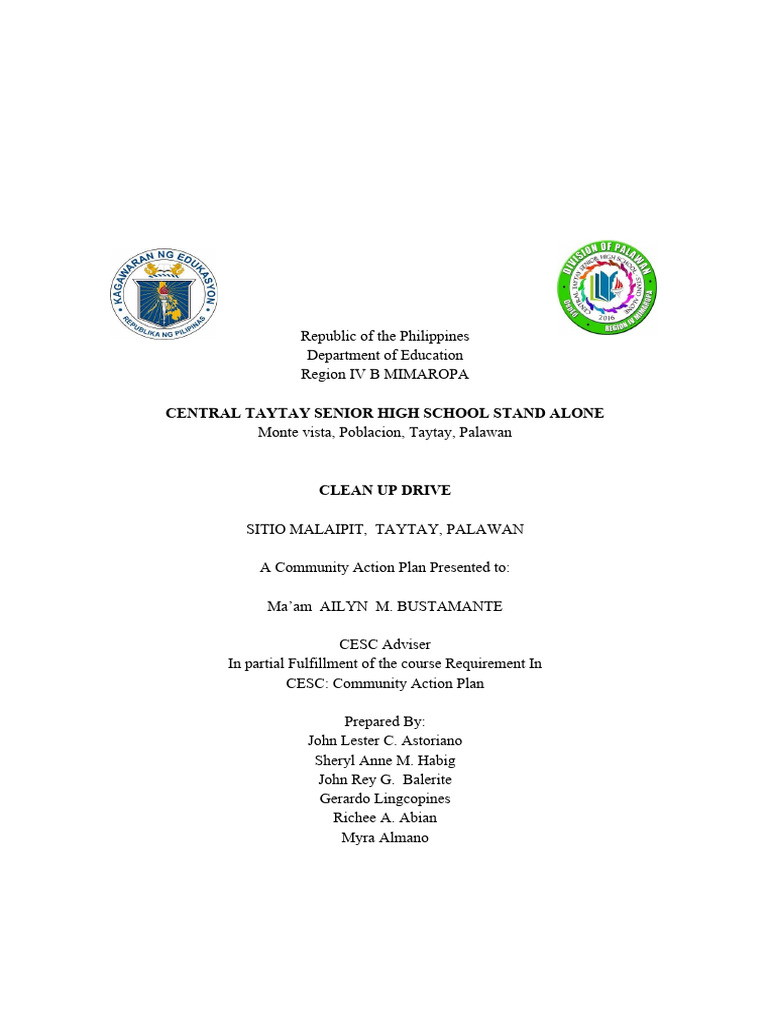 Action Plan Clean Up Drive | PDF | Waste | Environment