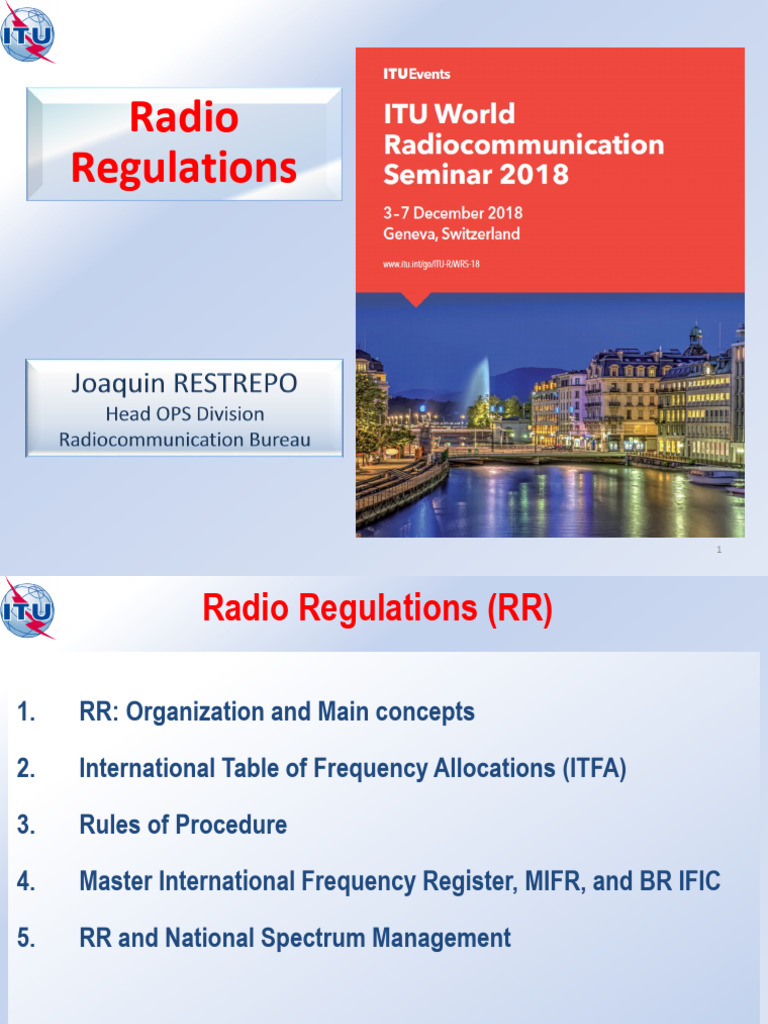 ITU Radio Regulations Overview 2024 | PDF | Radio Spectrum | Radio