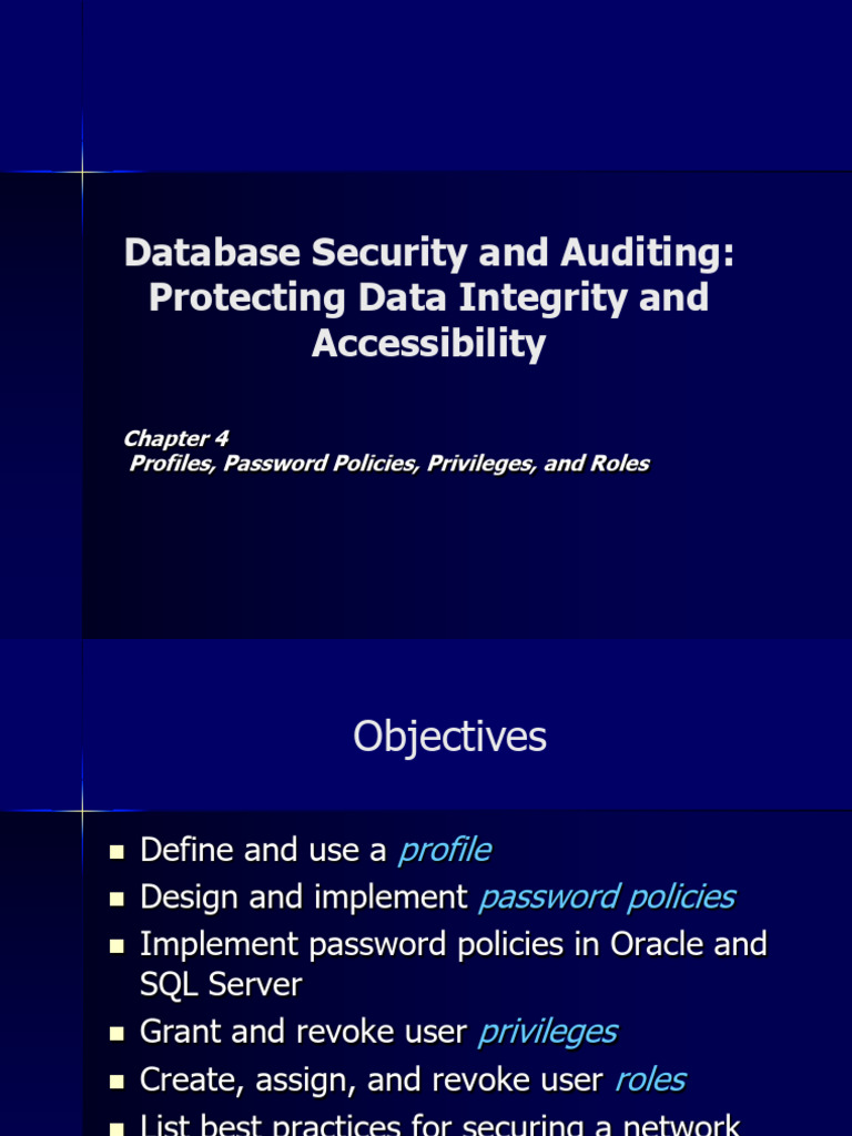 4670 Lecture4 Profile Privilege | PDF | Password | Databases