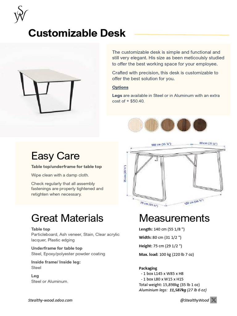 Customizable Desk Document | PDF