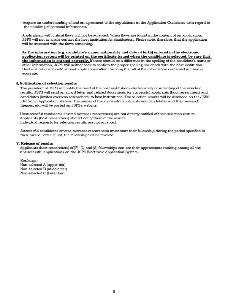 2025 Applicationguideline E-8 | PDF