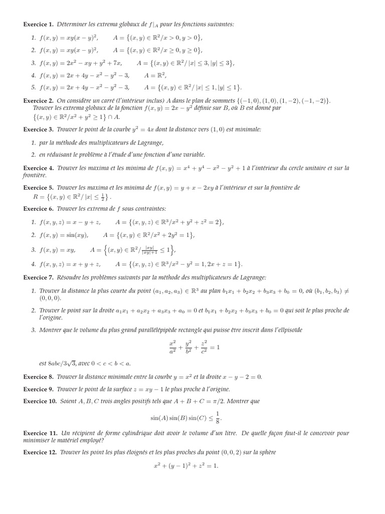 Multiplicateur-Lagrange | PDF | Mathématiques