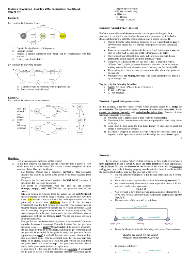 Module: TOV, Option: GLSD M1, 2023, Responsible: Pr.L.Kahloul. TD& TP N°2 | PDF | Queue ...