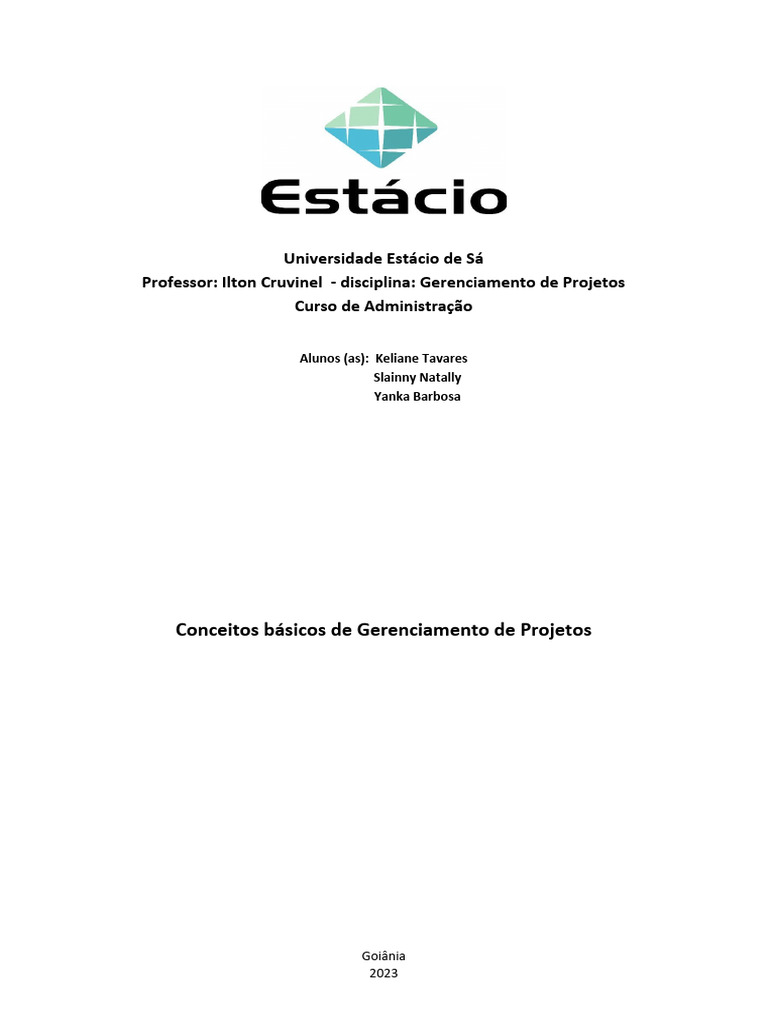 CAPA TRABALHO ESTACIO PRONTA | PDF