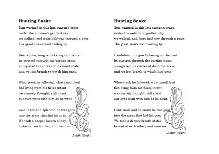 Hunting Snake by Judith Wright | PDF