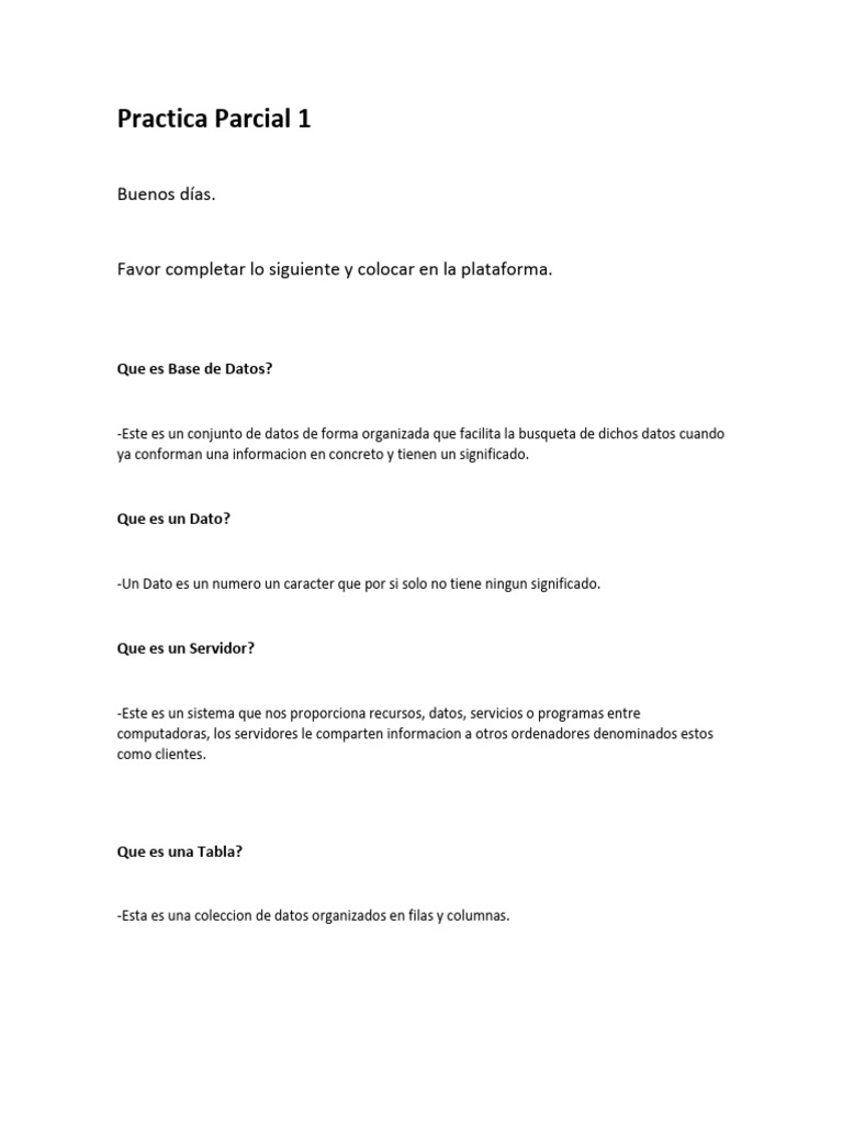 Practica Parcial 1 Clase - Virtual | PDF