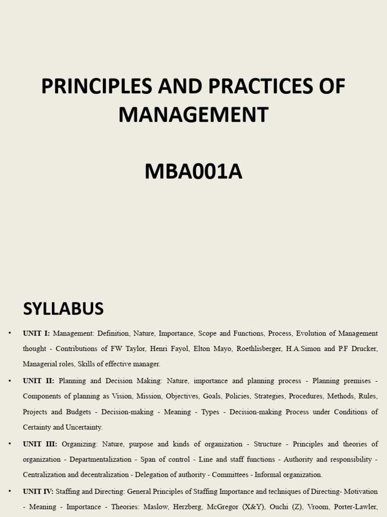 Principles and Practices of Management 31.07.2023 | PDF | Decision ...