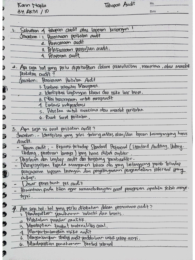 10_Karin Nafila _3H AKM-Tahapan Audit Assignment | PDF
