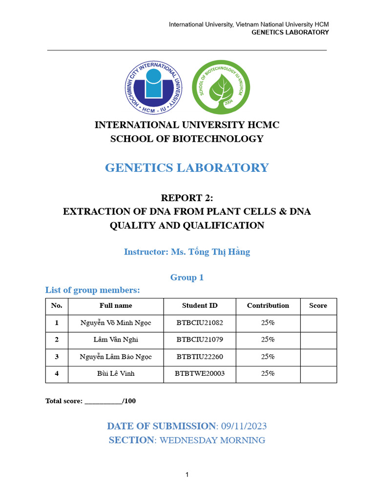 Labgen - NgocNghiNgocVinh Report2 | PDF | Gel Electrophoresis | Agarose ...