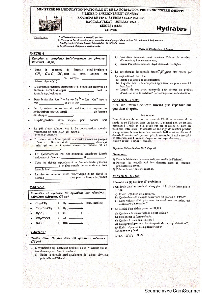 Examen Bac 2023 | PDF