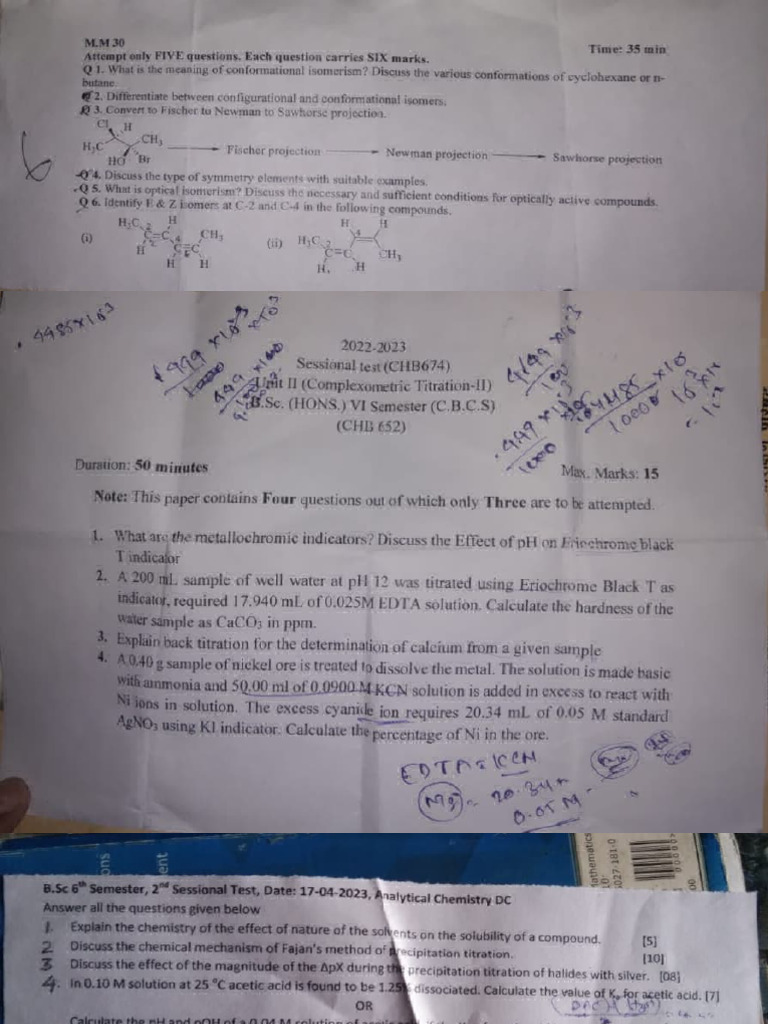 Dept. Question Papers 6th Sem | PDF