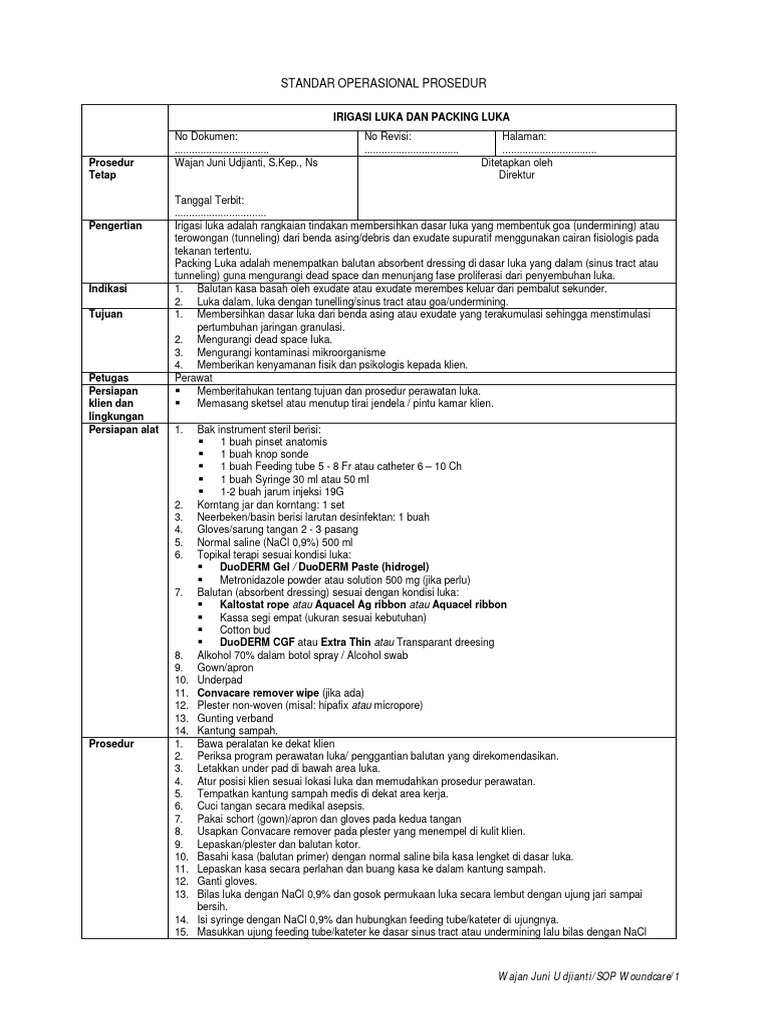 P SOP Woundcare | PDF