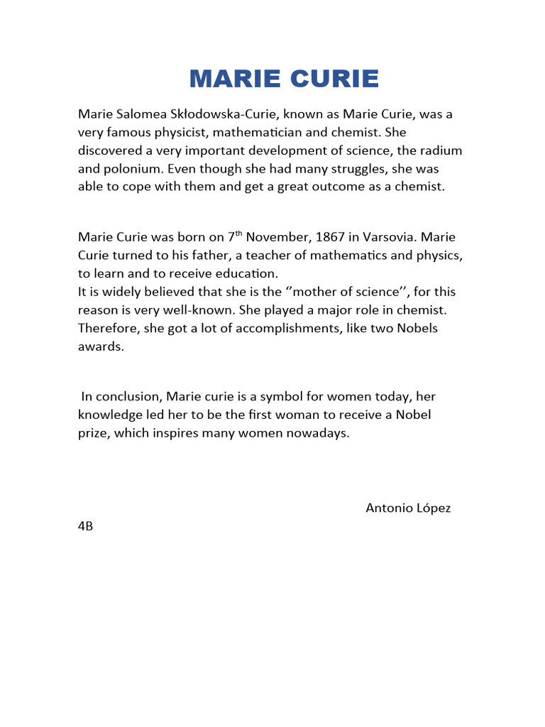 Marie Curie | PDF