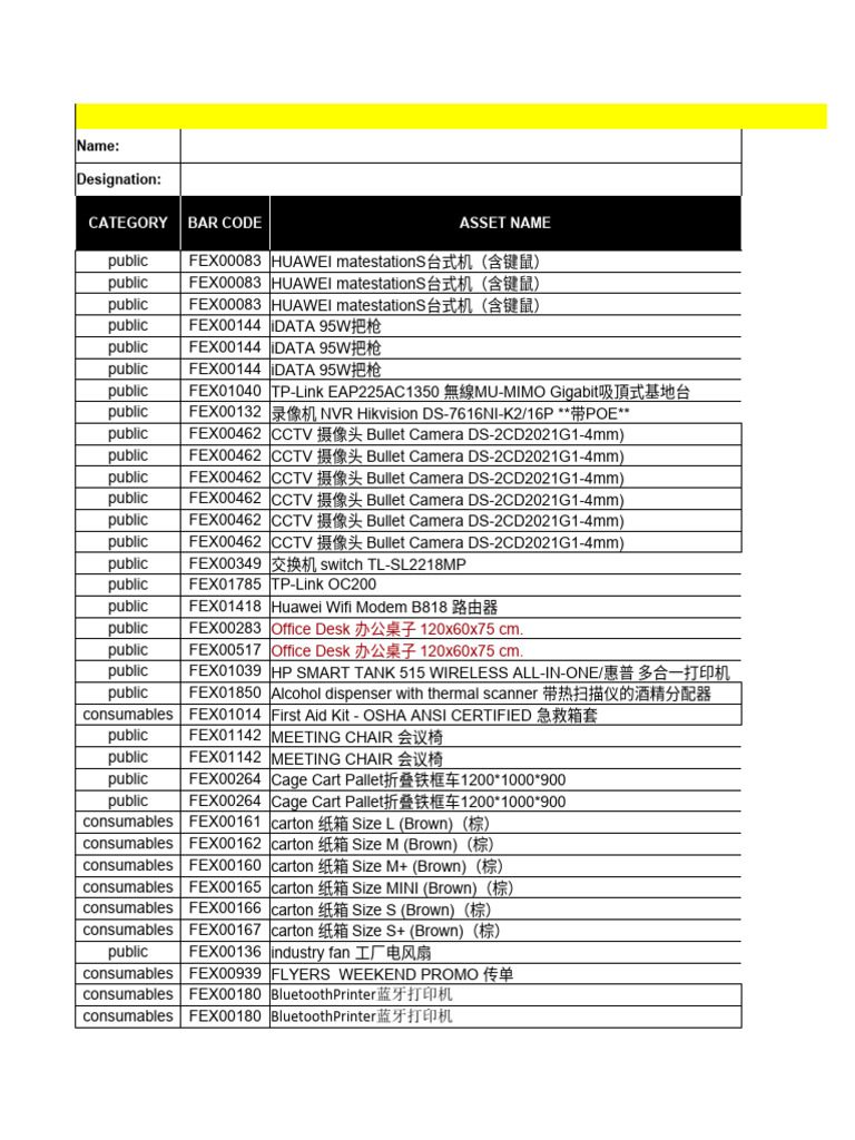 Asset Accountability Form 2022 | PDF