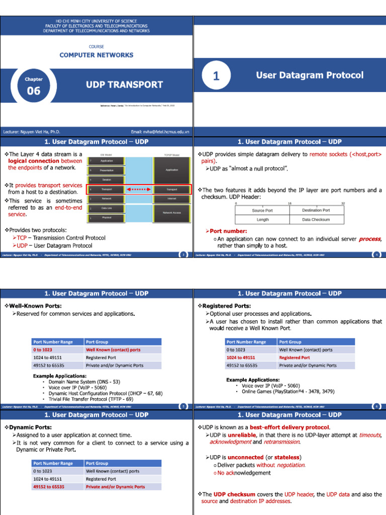 Chapter6-UDP Transport-Mar2022 | PDF