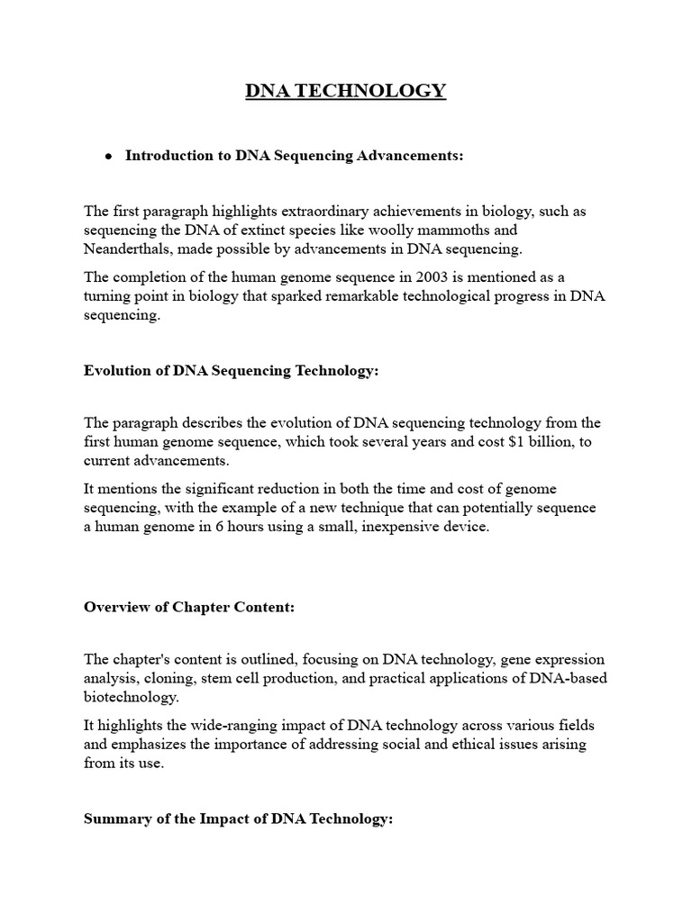 DNA Technology | Download Free PDF | Complementary Dna | Polymerase Chain Reaction