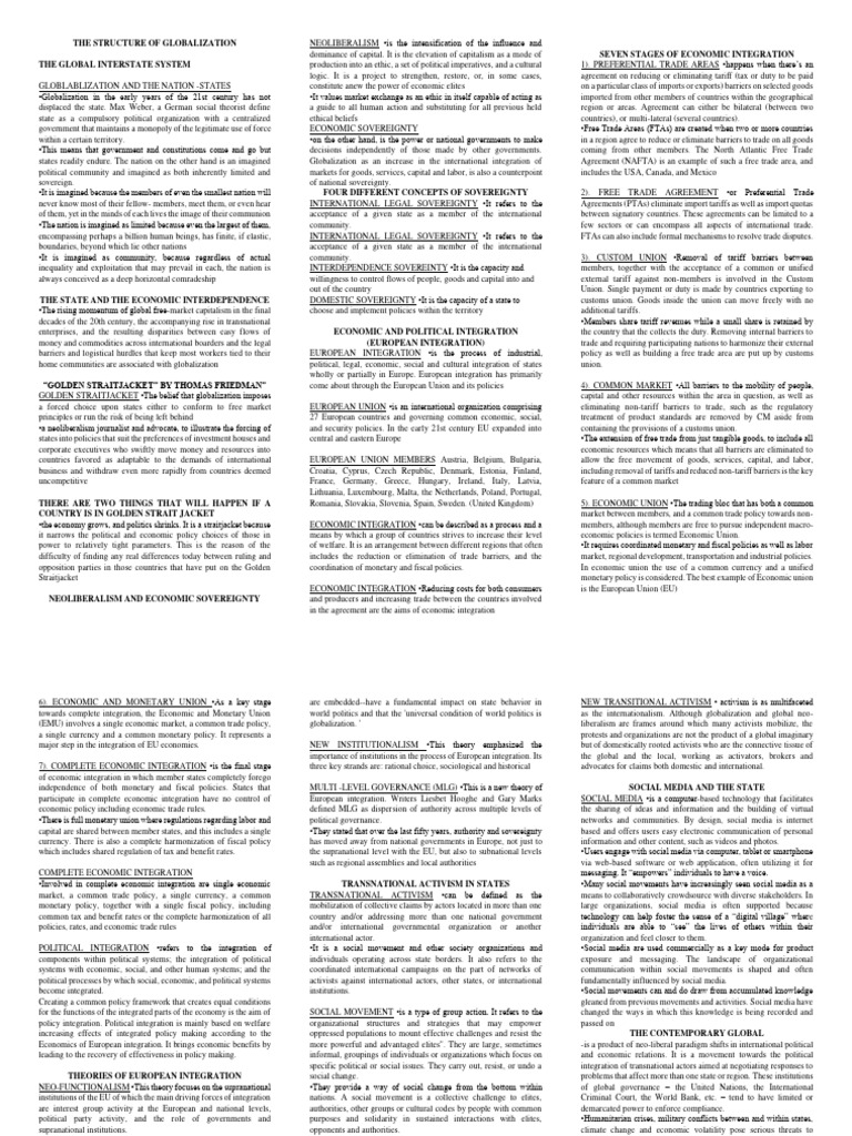 Ged 104 -The Structure of Globalization | PDF | Globalization ...