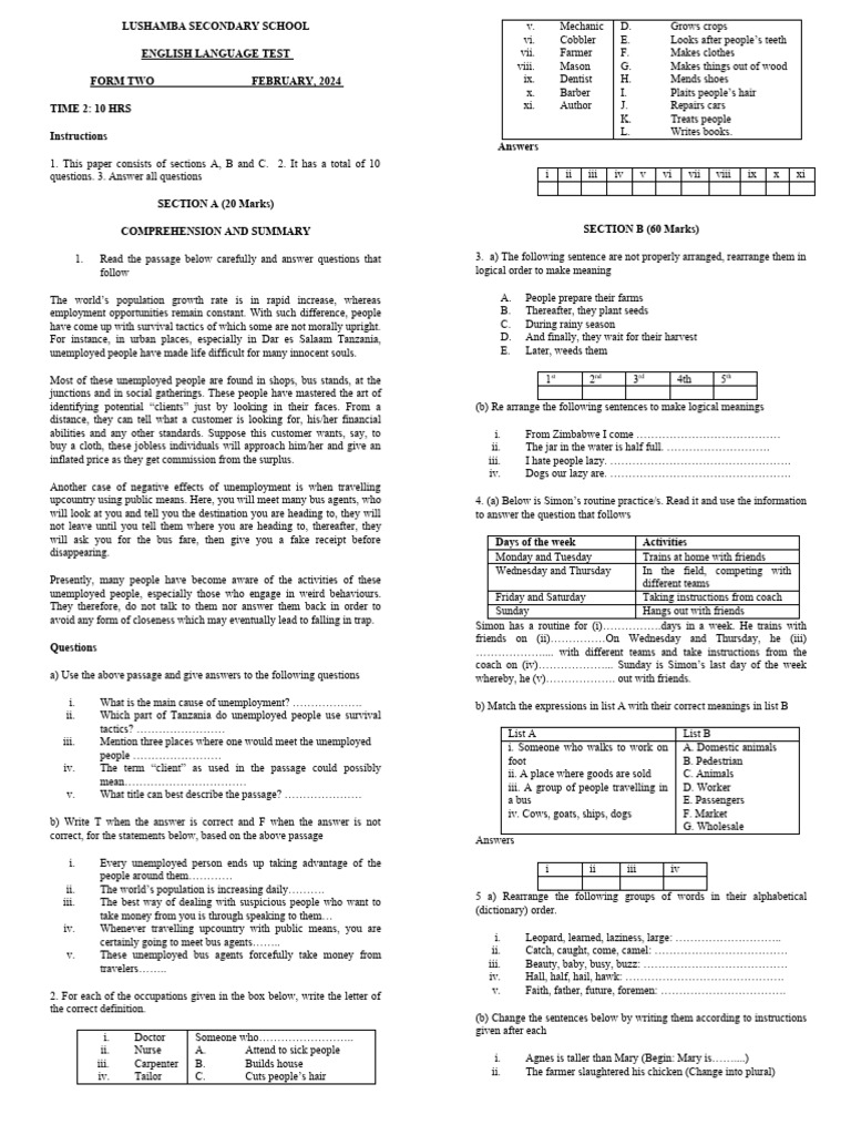f2 Test | PDF | Question