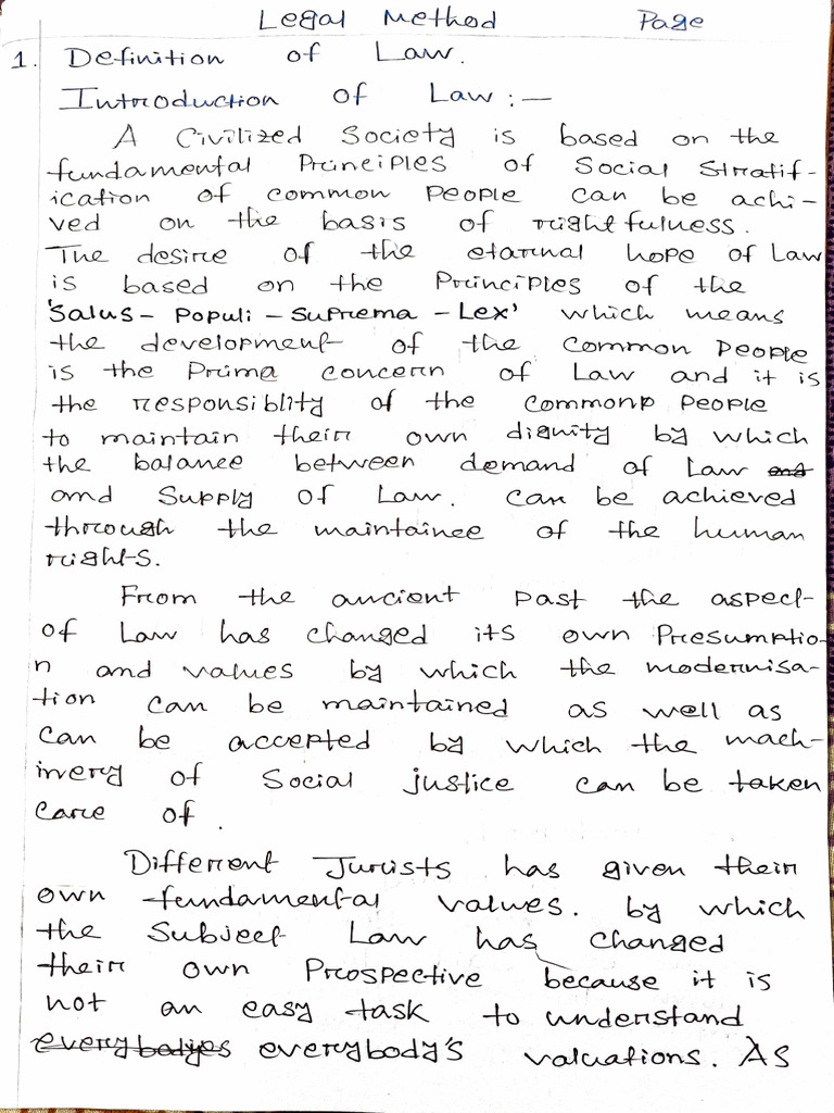 Legal Method Introduction, Definition & Purpose of Law | PDF