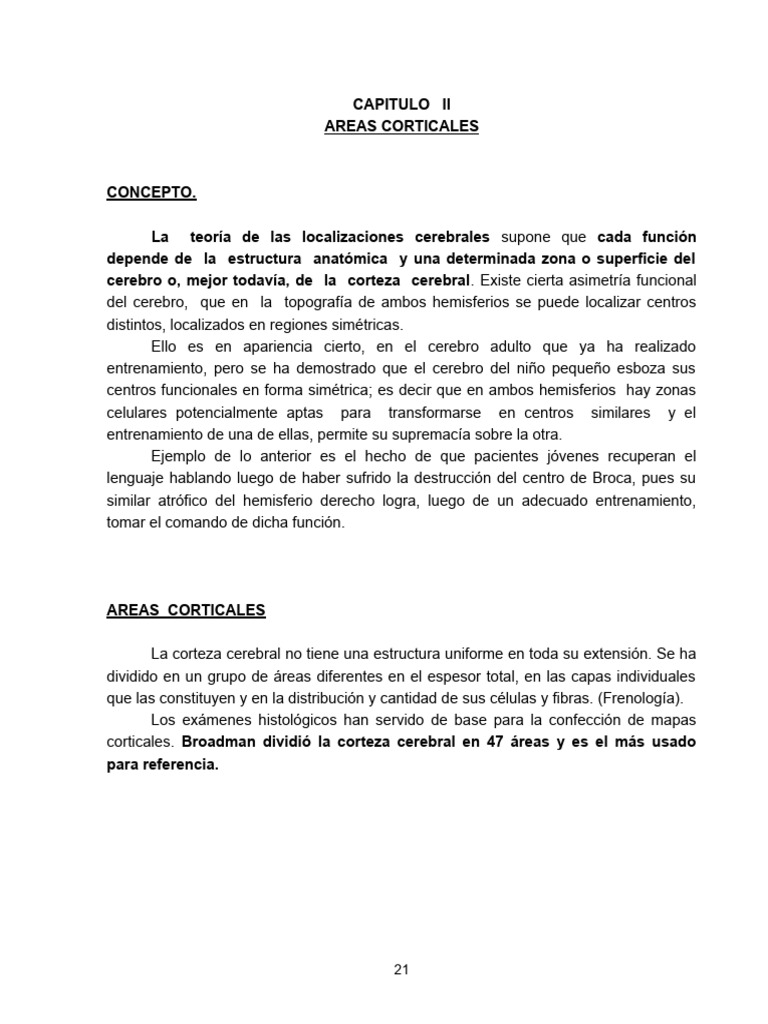 Funciones y Áreas de la Corteza Cerebral | PDF | Cerebro | Lóbulo temporal