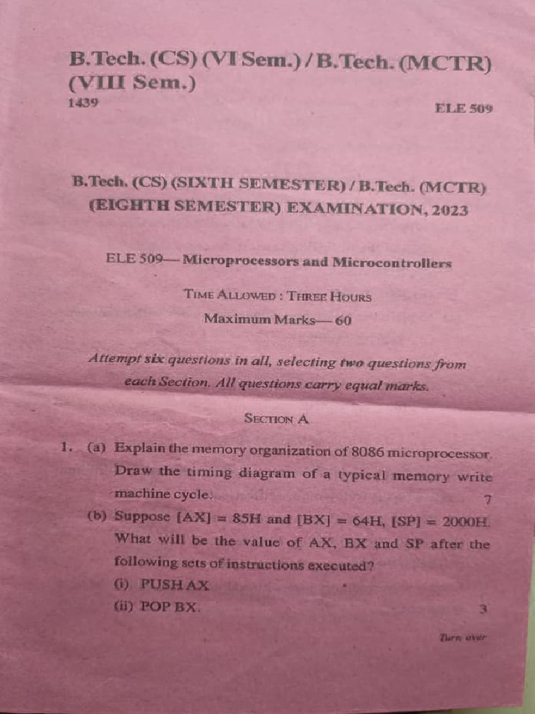 6th Sem Previous Year Papers | PDF