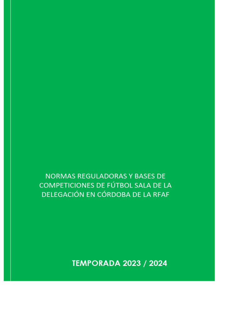 22 23 Normativa Reguladoras y Bases de Competici N de F Tbol SALA | Descargar gratis PDF ...
