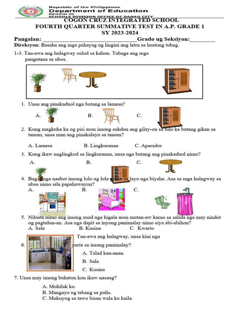 4th Quarter Test AP | PDF