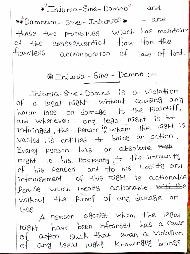 Legal Maxim Damnum Sine Injuria & Injuria Sine Damno | PDF | Common Law | Public Law
