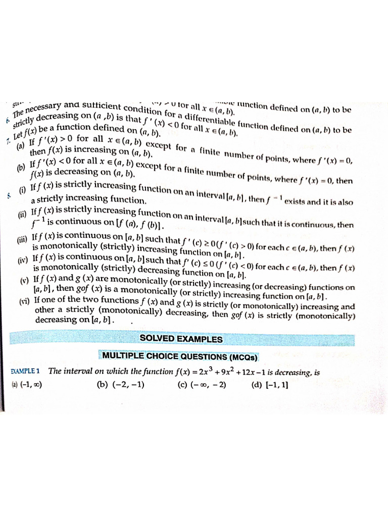 Increasing and Decreasing Function | PDF
