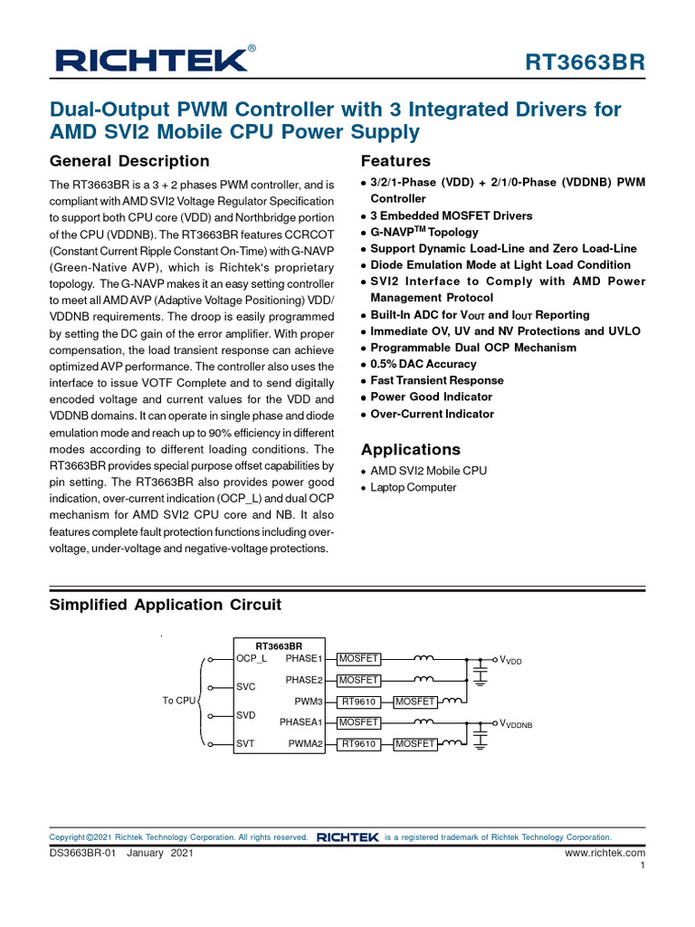 RICHTEK Dual-Output PWM Controller | PDF | Manufactured Goods | Electromagnetism