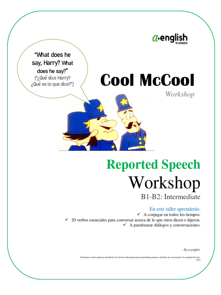 Intermediate Reported Speech Workshop | PDF | Semantic Units | Linguistics