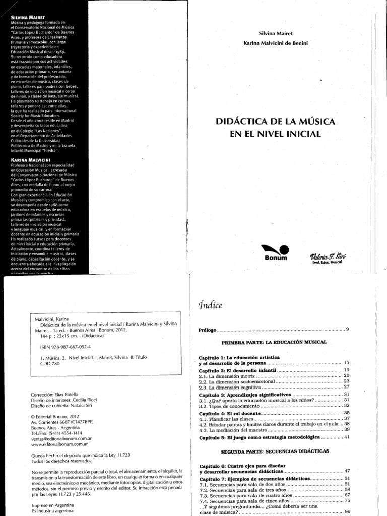 Didactica de La Musica en l Nivel Inicial | PDF