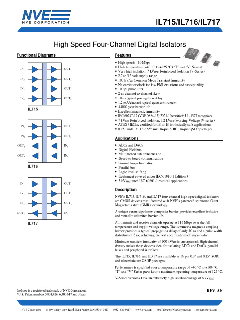 High Speed Four-Channel Digital Isolators: IL715/IL716/IL717 | PDF ...