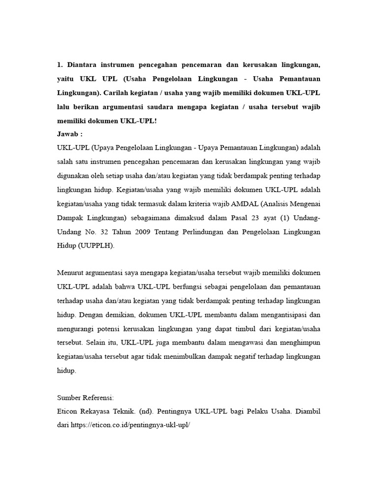 Tugas 2-Hukum Lingkungan | PDF