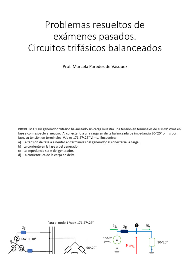 3 Problemas Resueltos de Exámenes Pasados Circuitos Trifásicos Balanceados | PDF | Ingenieria ...