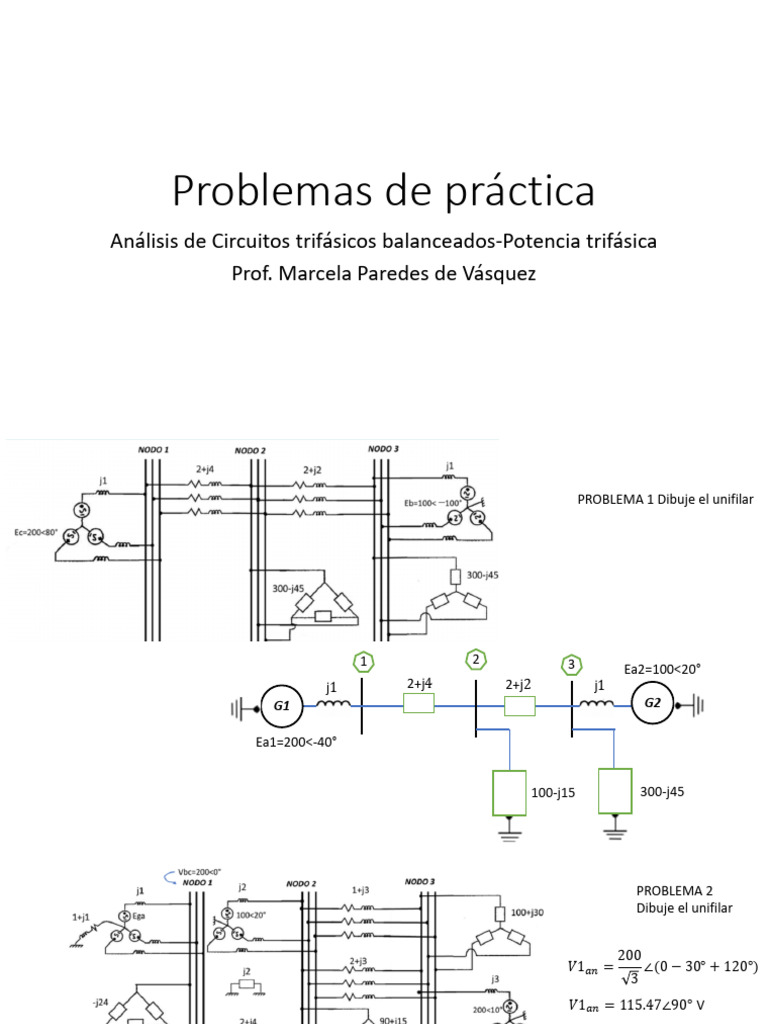 1 Solución A Problemas Propuestos de Práctica Circuitos Trifasicos Balanceados - Potencia | PDF ...