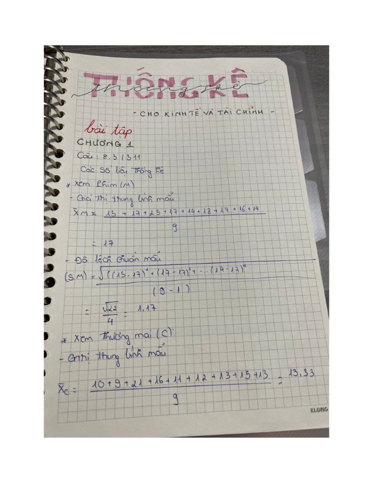 Thống kê cho kttc 1 | PDF