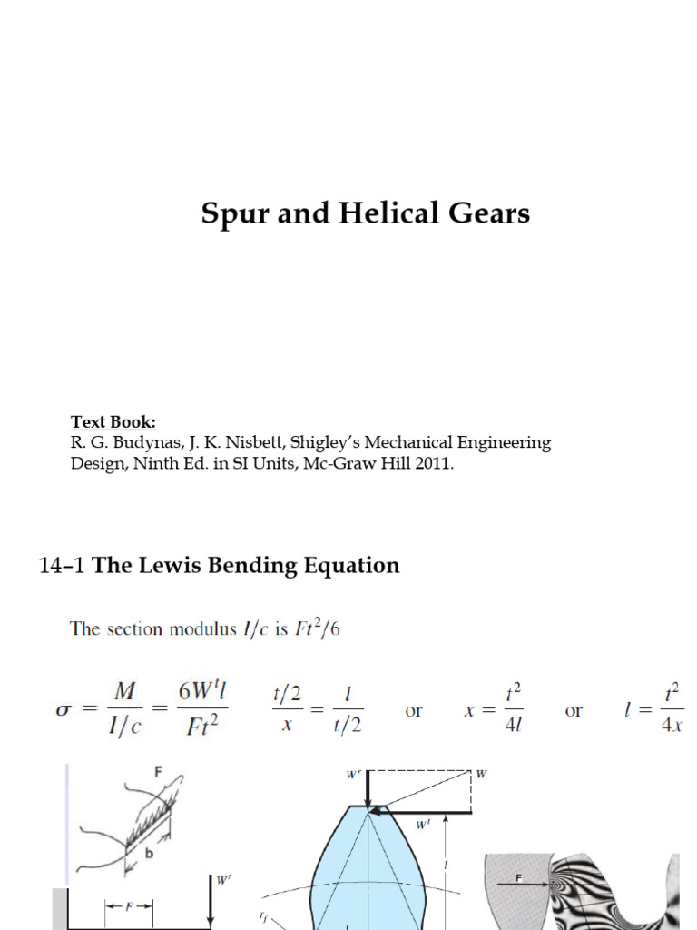 New Ch 14 Spur And Helical Gears 80 Slides 3 5 Weeks Pdf Gear