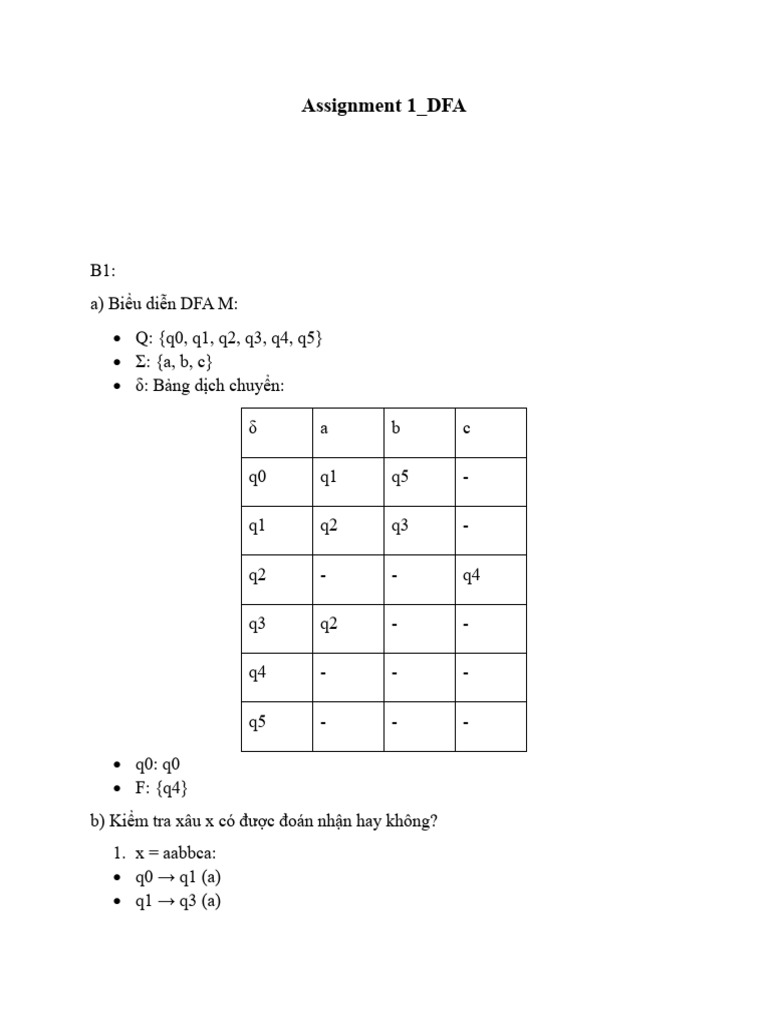 Bùi Ngọc Quý_Assignment1_DFA | PDF