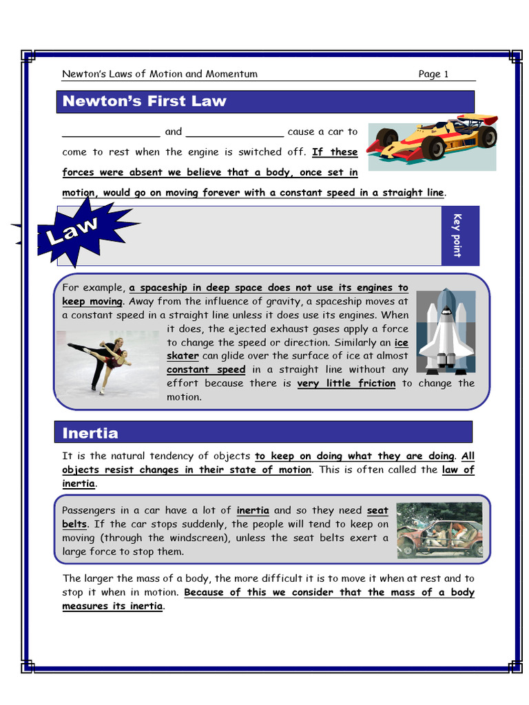 Newton S Laws and Momentum Notes | PDF | Force | Newton's Laws Of Motion