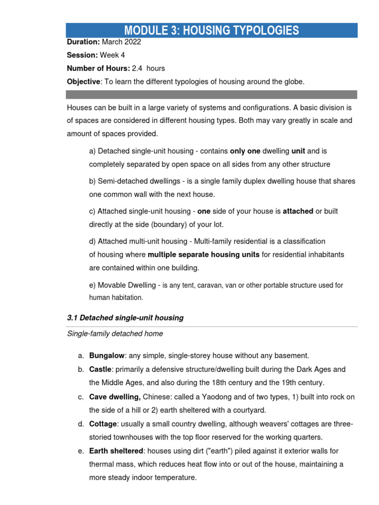 Global Housing Typologies Overview | PDF | Apartment | Building